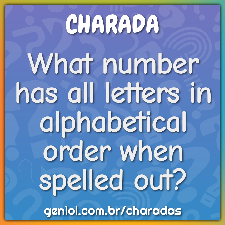 What Number Has All Letters In Alphabetical Order When Spelled Out what-number-has-all-letters-in-alphabetical-order-when-spelled-out